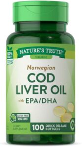 nature's truth norwegian cod liver oil dietary supplement - 100 softgels, pack of 6