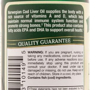 Nature's Truth Norwegian Cod Liver Oil Dietary Supplement - 100 Softgels, Pack of 6