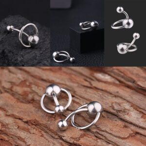 CrazyPiercing Door Knocker Stainless Steel Reverse Bar Belly Button Ring Piercing Navel Ring 14G 1/2" (10mm)