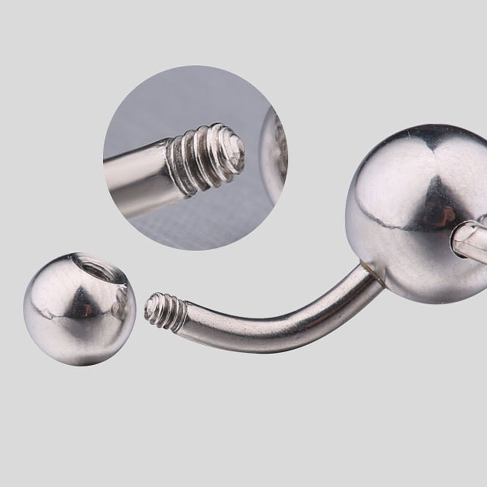 CrazyPiercing Door Knocker Stainless Steel Reverse Bar Belly Button Ring Piercing Navel Ring 14G 1/2" (10mm)