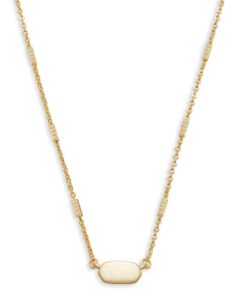 kendra scott fern pendant necklace for women, dainty fashion jewelry, 14k gold-plated