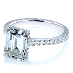 kobelli emerald-cut moissanite engagement ring 2 7/8 ctw 14k white gold, 7