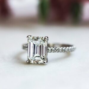 Kobelli Emerald-cut Moissanite Engagement Ring 2 7/8 CTW 14k White Gold, 7