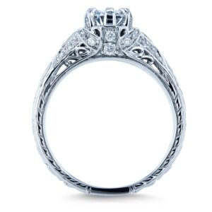 Kobelli Moissanite (G-H) 6-Prong Antique Style Engagement Ring 5/8 CTW 14k White Gold, 7.5