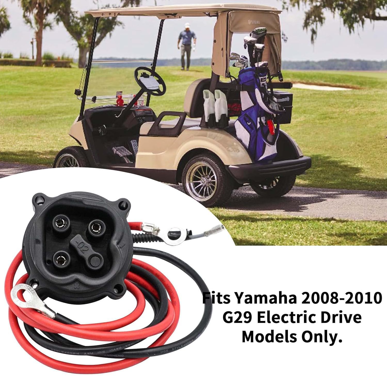 Panglong Golf Cart 48V MAC DC Charger Receptacle, Suitable for 2008-2010 48V Yamaha Golf Cart, Replace OEM#JW2-H6181-02-00