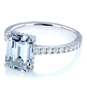 kobelli emerald-cut forever one moissanite engagement ring 2 7/8 ctw 14k white gold, 6