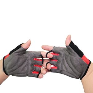 LuxoBike Cycling Gloves Bicycle Gloves Bicycling Gloves Mountain Bike Gloves – Anti Slip Shock Absorbing Padded Breathable Half Finger Short Sports Gloves Accessories for Men/Women