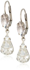 sorrelli womens snow bunny teardrop navette french wire drop earrings, clear/pink, 1.5