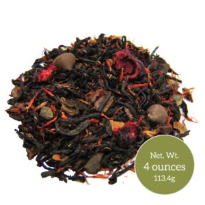 Nelson's Tea Dark Chocolate Cherry - Rich blend of Pu-erh Black Tea, Chocolate Chips, Wild Cherry Bark, Dried Cherries Herbal Loose Leaf Tea - 4oz