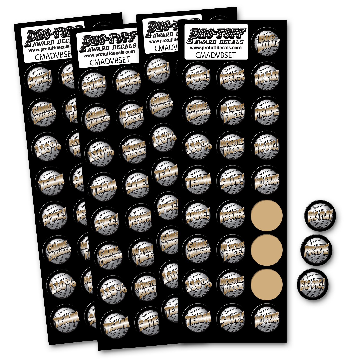 Pro-Tuff Decals Hi-Def Volleyball Award Decal Set (100 Decals)