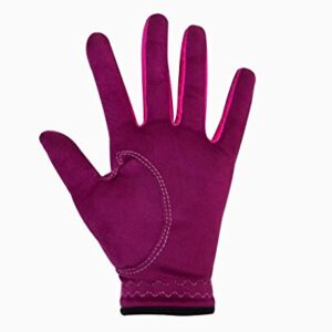 yuekuantai 1pair Girl Rose Red Color Woman Sport Ventilate Left Hand Righ Hand Golf Glove 8.5cm