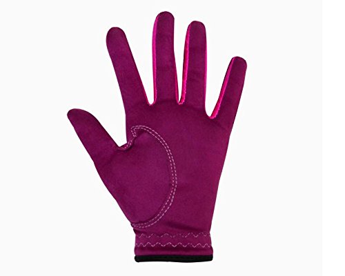 yuekuantai 1pair Girl Rose Red Color Woman Sport Ventilate Left Hand Righ Hand Golf Glove 8.5cm