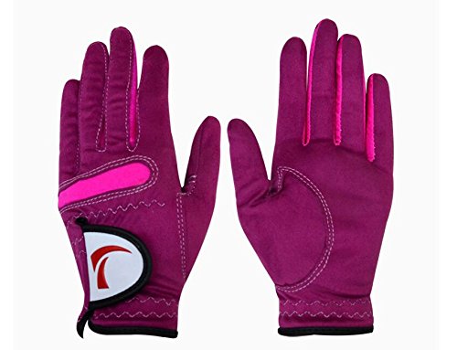 yuekuantai 1pair Girl Rose Red Color Woman Sport Ventilate Left Hand Righ Hand Golf Glove 8.5cm