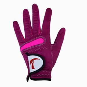 yuekuantai 1pair Girl Rose Red Color Woman Sport Ventilate Left Hand Righ Hand Golf Glove 8.5cm