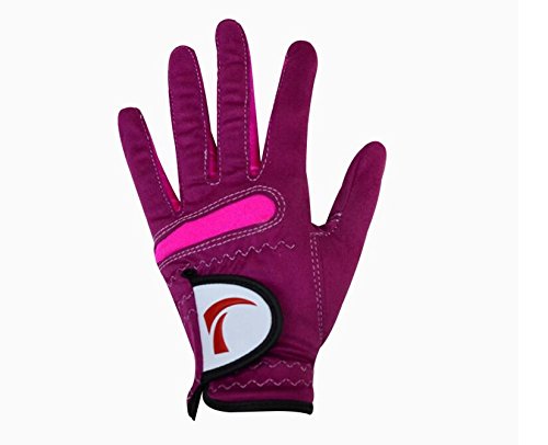 yuekuantai 1pair Girl Rose Red Color Woman Sport Ventilate Left Hand Righ Hand Golf Glove 8.5cm