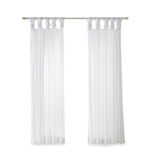 Madison Park Ceres DIY Twisted Tab Sheer Curtain, PAIR PANELS, Lightweight Window Treatment, Voile Privacy, Light Filtering Drape for Bedroom and Apartment, 50 in x 95 in, White 2 Piece