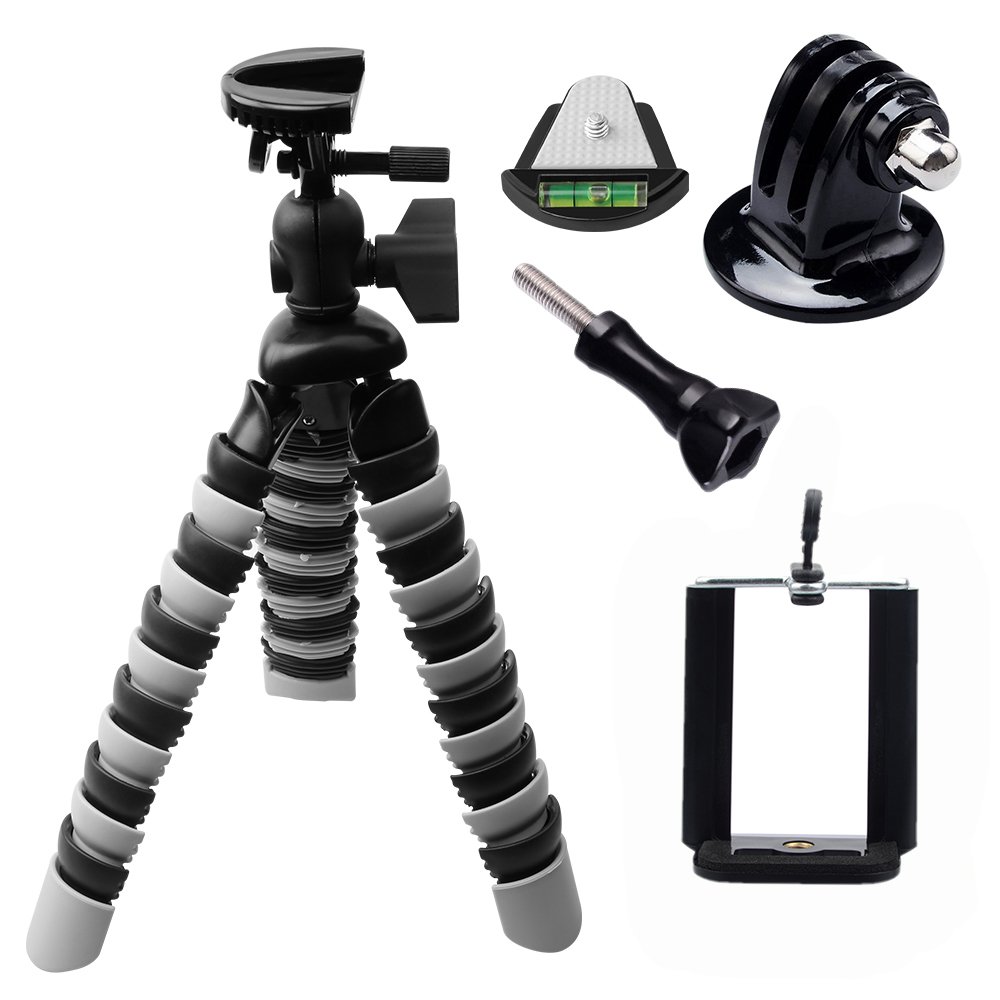 Haoyou Tripod Phone Tripod Mount Flexible Tripod for Cell Phone Gopro Camera and Other Action Cameras Rotate 360 Degrees