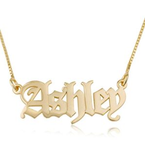 beleco jewelry old english name necklace custom made any name