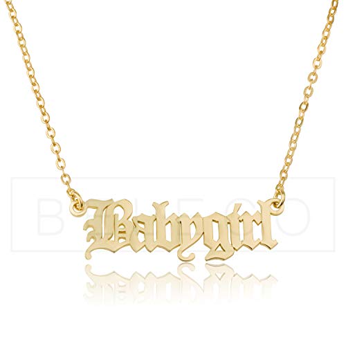 Beleco Jewelry Old English Name Necklace Custom Made Any Name