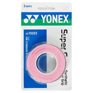 yonex super grap racquet overgrip (pink, 3-pack)