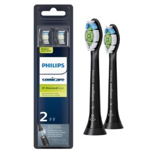 philips sonicare genuine w diamondclean toothbrush heads, 2 brush heads, black, hx6062/95