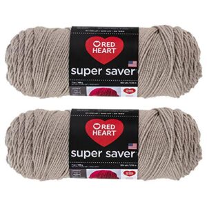 bulk buy: red heart super saver (2-pack) (oatmeal, 7 oz each skein)