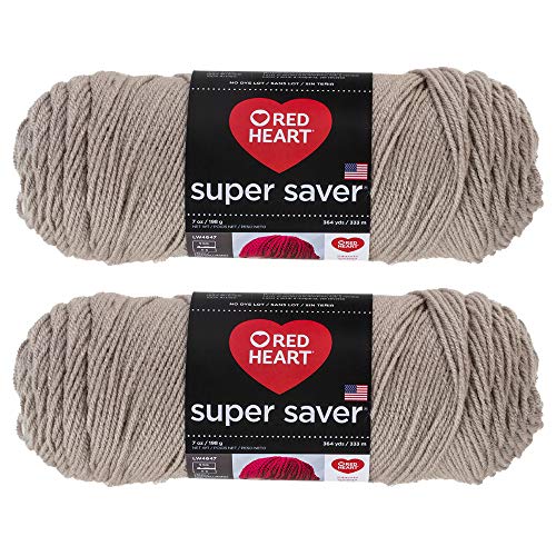 Bulk Buy: Red Heart Super Saver (2-Pack) (Oatmeal, 7 oz Each Skein)