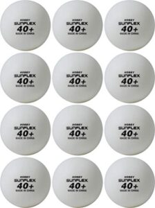 sunflex hobby table tennis balls pack of 12 ping pong balls - plastic 40+ table tennis recreational training balls - available in two colors - white and orange