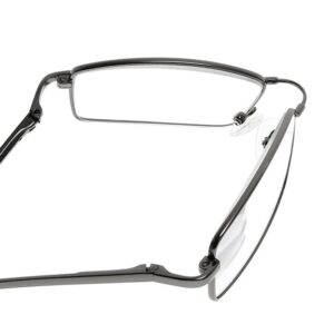 CessBlu Blue Light Filter Glasses Bendable Bridge Computer Eyeglasses Women Men Reading(Gunmetal)+0.75