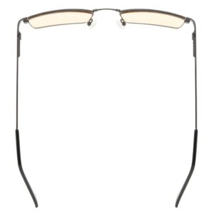 CessBlu Blue Light Filter Glasses Bendable Bridge Computer Eyeglasses Women Men Reading(Gunmetal)+0.75