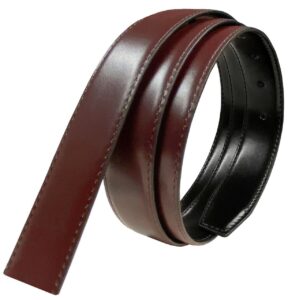 rb30 reversible belt strap replacement genuine leather dress belt strap 1-1/8"(30mm) wide (black/burgundy, 38)