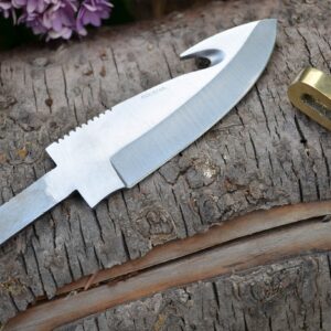 Whole Earth Supply (Set of 2) CUSTOM BLANK Guthook Knife Making Hunter Blade w/Brass Guard Bolster BLSM02