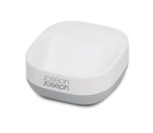 joseph joseph 70511 slim compact soap dish with drain, gray, 7.1 x 3.6 x 8.4 cm