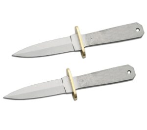 whole earth supply (set of 2) large boot knife knives blades blanks hunting blade hunter dagger throwing new bl7706