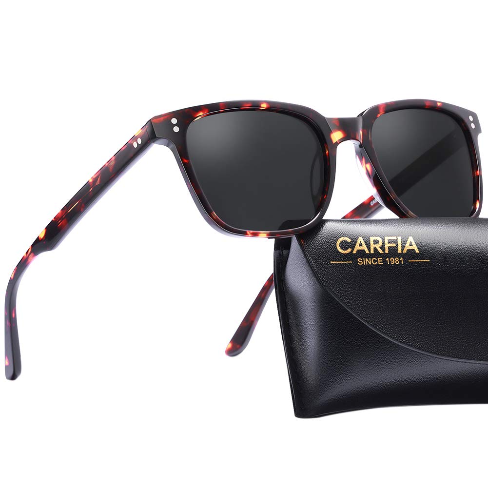 CARFIA Acetate Polarized Sunglasses for Women Small Face - AntiGlare UV400 Protection CA5354