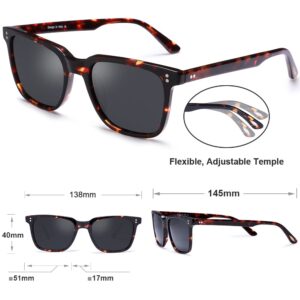 CARFIA Acetate Polarized Sunglasses for Women Small Face - AntiGlare UV400 Protection CA5354