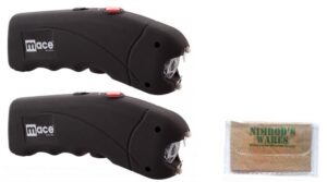 nimrod's wares two mace stun guns 2.4 million volts + led light + cases microfiber cloth