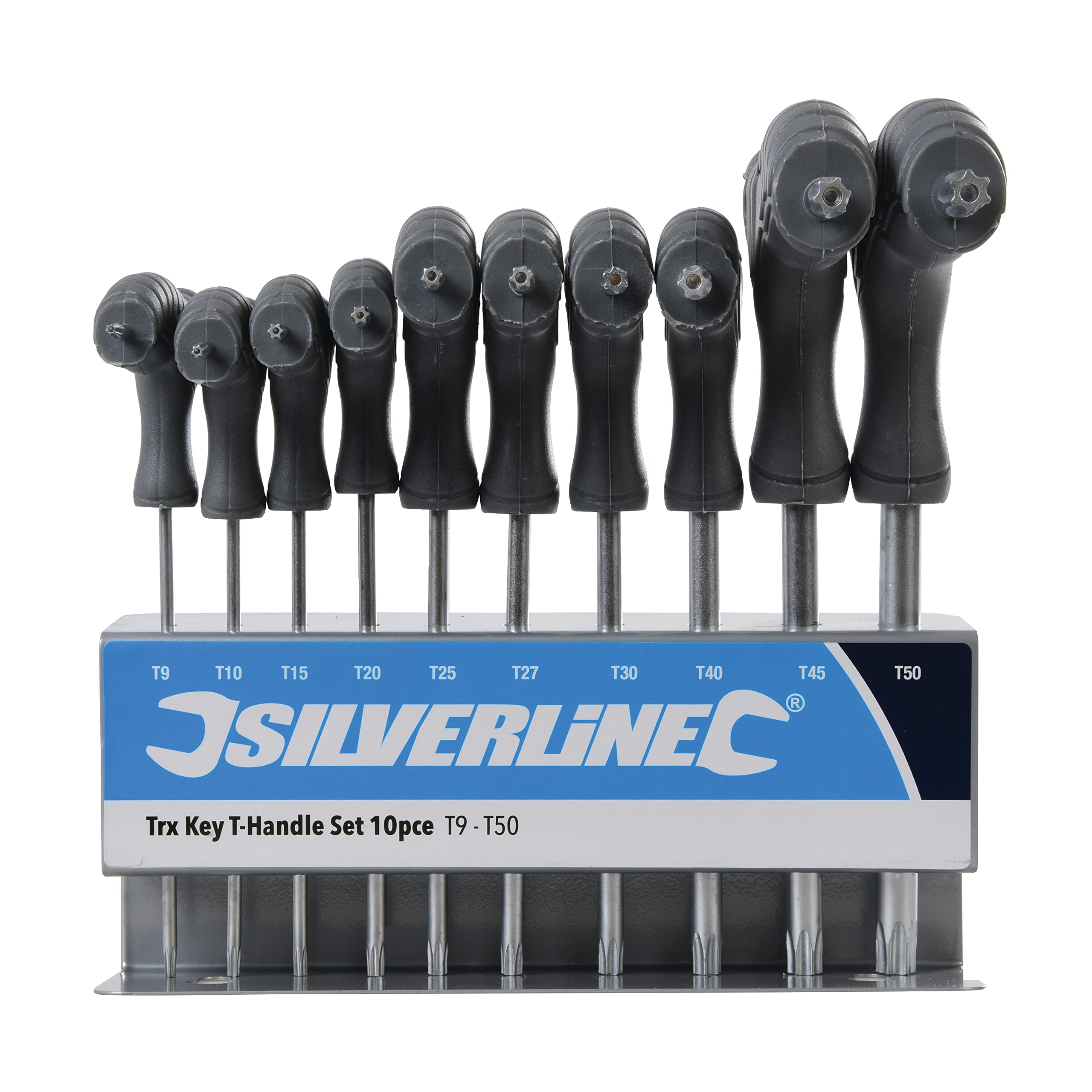 Silverline Tools 328015 Trx T-Handle Key Set Size T9 - T50 Set of 10 Piece