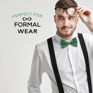 Man of Men Green Bow Ties for Men, Green Bow Tie, Green Bowtie - Green Plaid