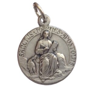 i g j saint john the apostle and evangelist silver medal - the patron saints medals