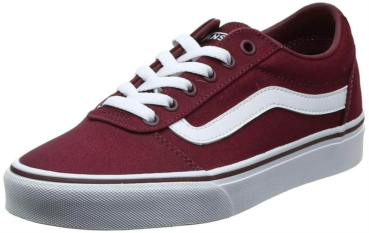 Vans Women's Ward Trainers Sneaker, Red ((Canvas) Burgundy Olq), 10