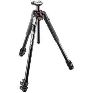 manfrotto mt190xpro3 3 section aluminum tripod legs with q90 column (black), bundled with a zaykir tripod strap non-slip with two quick-release loops (black)