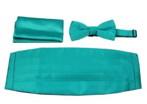 cbund-adf-32 - mens formal woven satin cummerbund pre-tied bowtie hanky set.