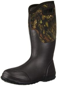 bogs womens classic tall camouflage waterproof insulated rubber neoprene snow rain boot, mossy oak print, 7 us