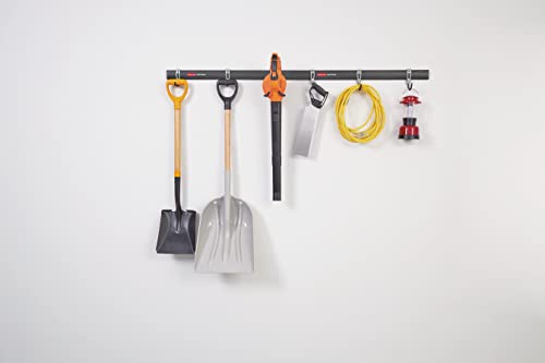 Rubbermaid FastTrack Garage Storage Utility Hooks, All in One Rail Hook Kit and Tool Organizer, 8 Piece, Heavy Duty for Wall/Shed/Garden