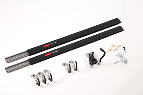 Rubbermaid FastTrack Garage Storage Utility Hooks, All in One Rail Hook Kit and Tool Organizer, 8 Piece, Heavy Duty for Wall/Shed/Garden