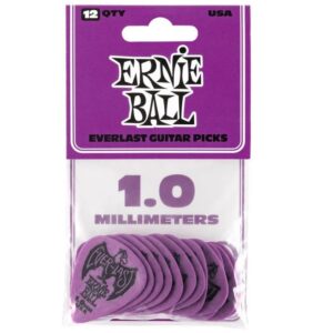 Ernie Ball Everlast Guitar Picks, Purple 1.0mm, 12-pack (P09193)