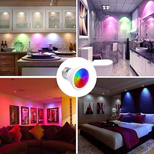 ILC Par16 LED Light Bulbs 40 Watt Equivalent Color Changing E26 Screw 45°, 12 Colors Dimmable Warm White 2700K RGB LED Spot Light Bulb with 5W Remote Control,(Pack of 4)