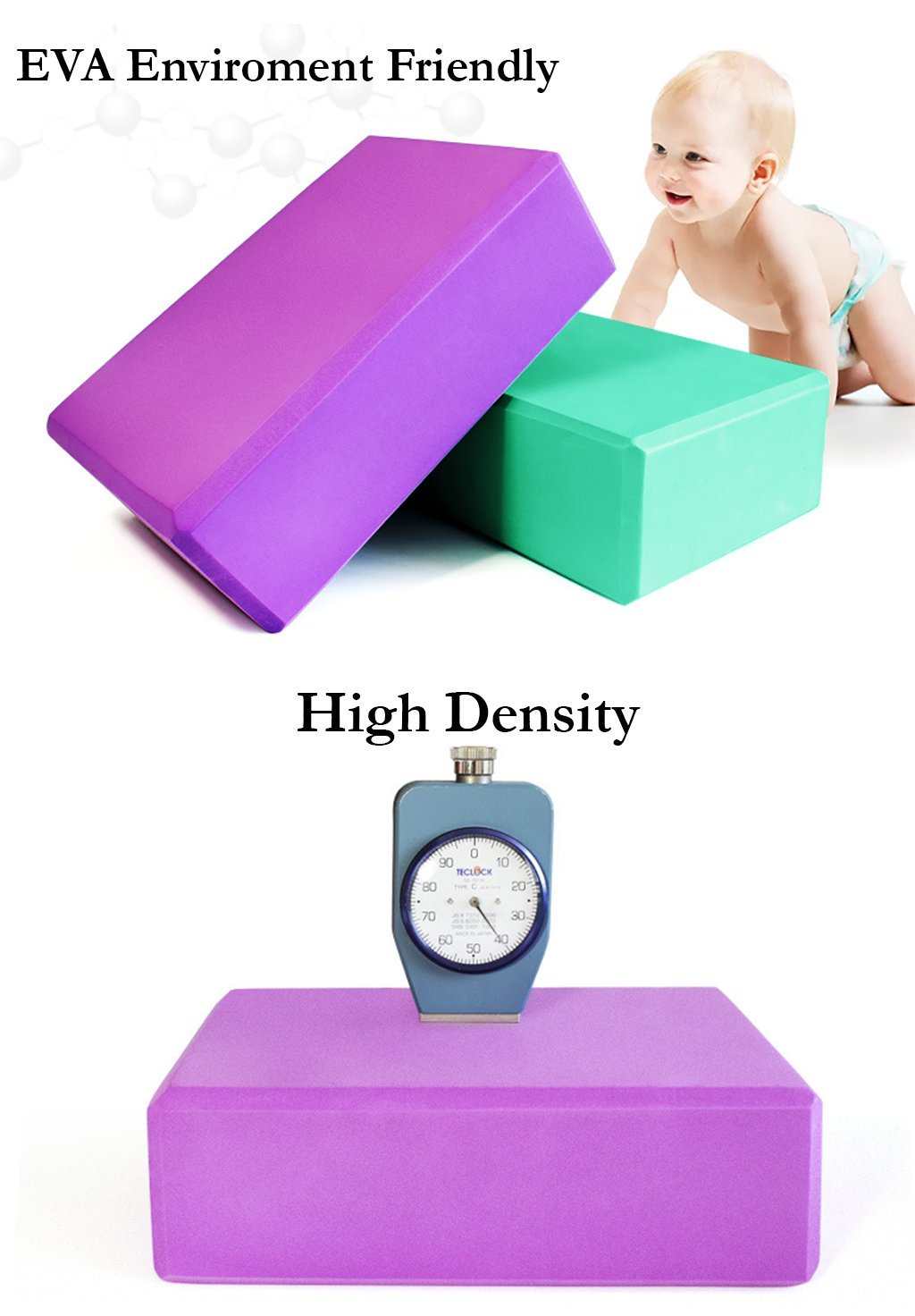 DreamHigh Yoga Block Brick Foam Sport Health Home Exercise Gym Tools 2pcs Pink