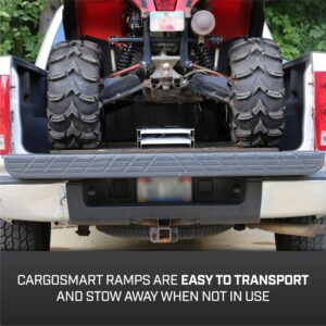 CARGOSMART Aluminum Straight Fixed Ramp with Treads (2pk) - Easily and Safely Load and Unload Light Equipment, Lawn Tractors, ATVs and More, 1,250 lb. Capacity, 12" W x 78" L